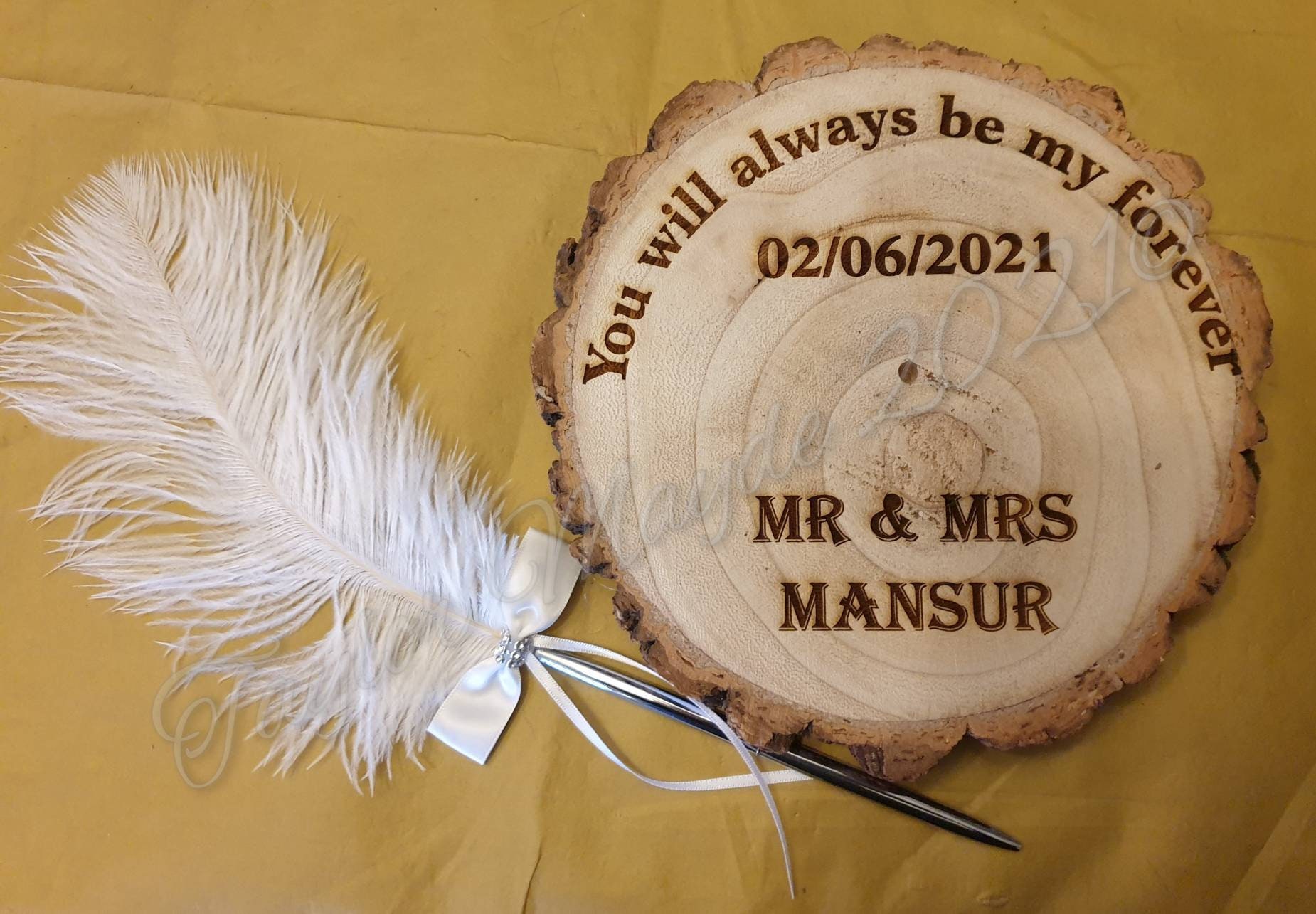 Wedding Pen & Stand, Signing Register, Personalised Guest Signing Book ...