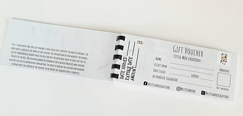 Business Gift Voucher Booklets Business Stationery Custom | Etsy