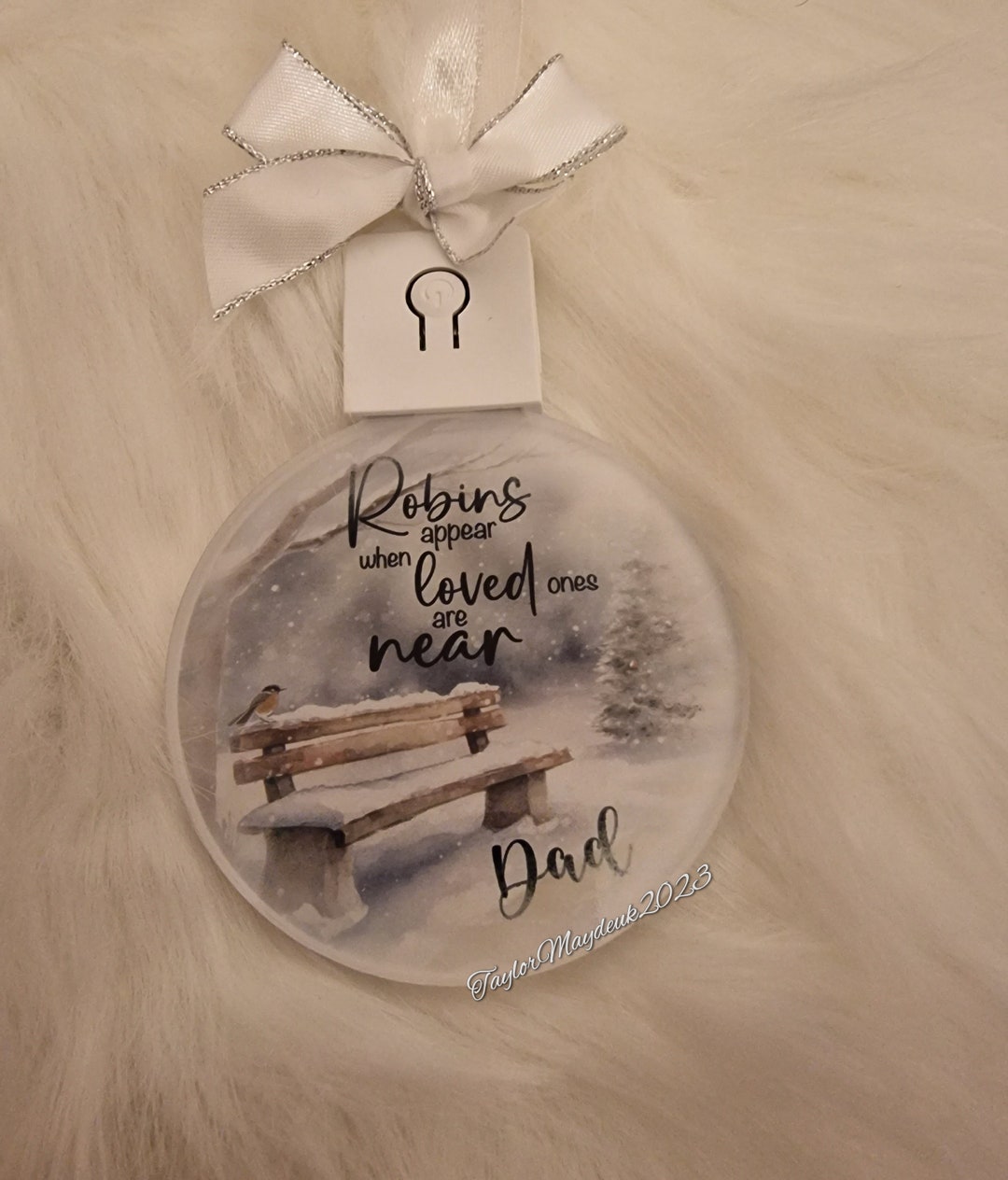 Personalised Memorial Light up Tree Bauble, Tree Decoration ...