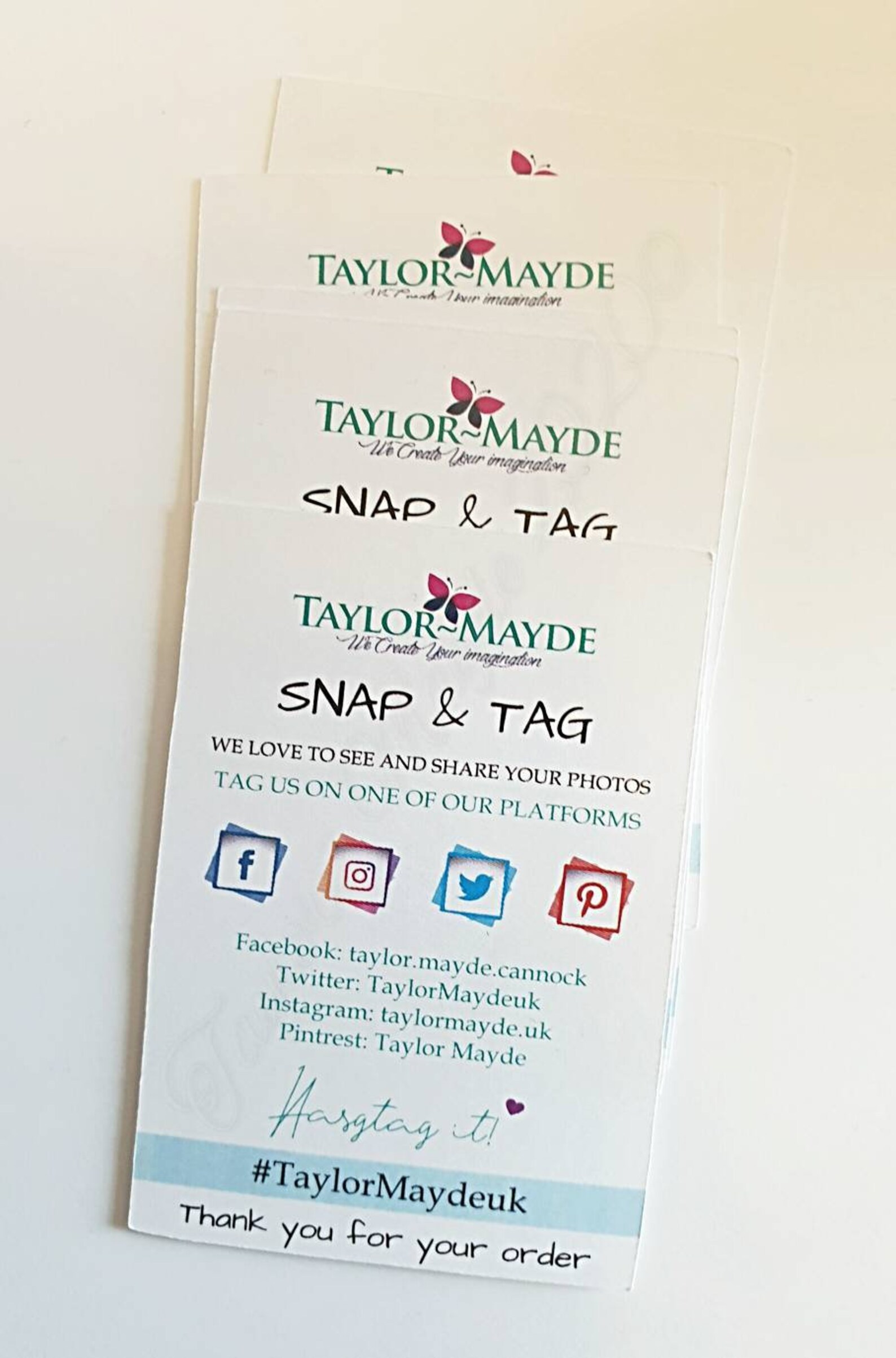 Snap and Tag, Business Cards, Thank You Cards, Swinging Tags, Custom ...
