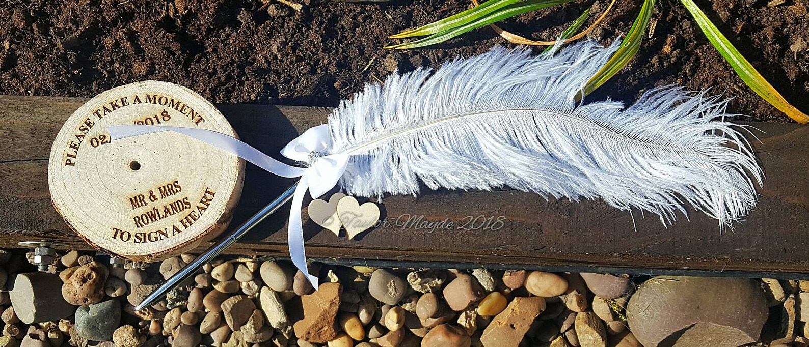 Wedding Pen & Stand, Signing Register, Personalised Guest Signing Book ...