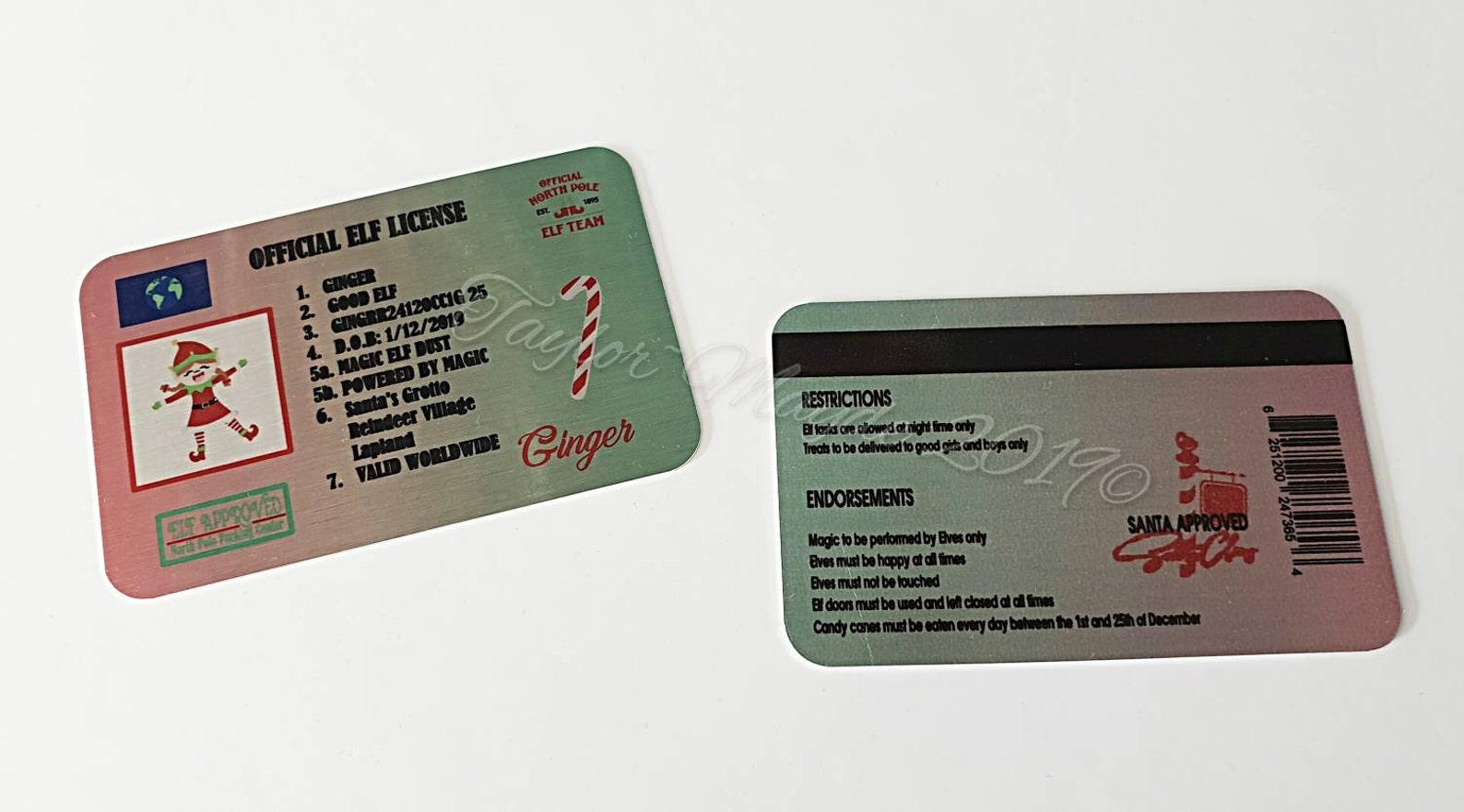 Santa License Elf License Santa Sleigh Elf Activity Fun - Etsy UK