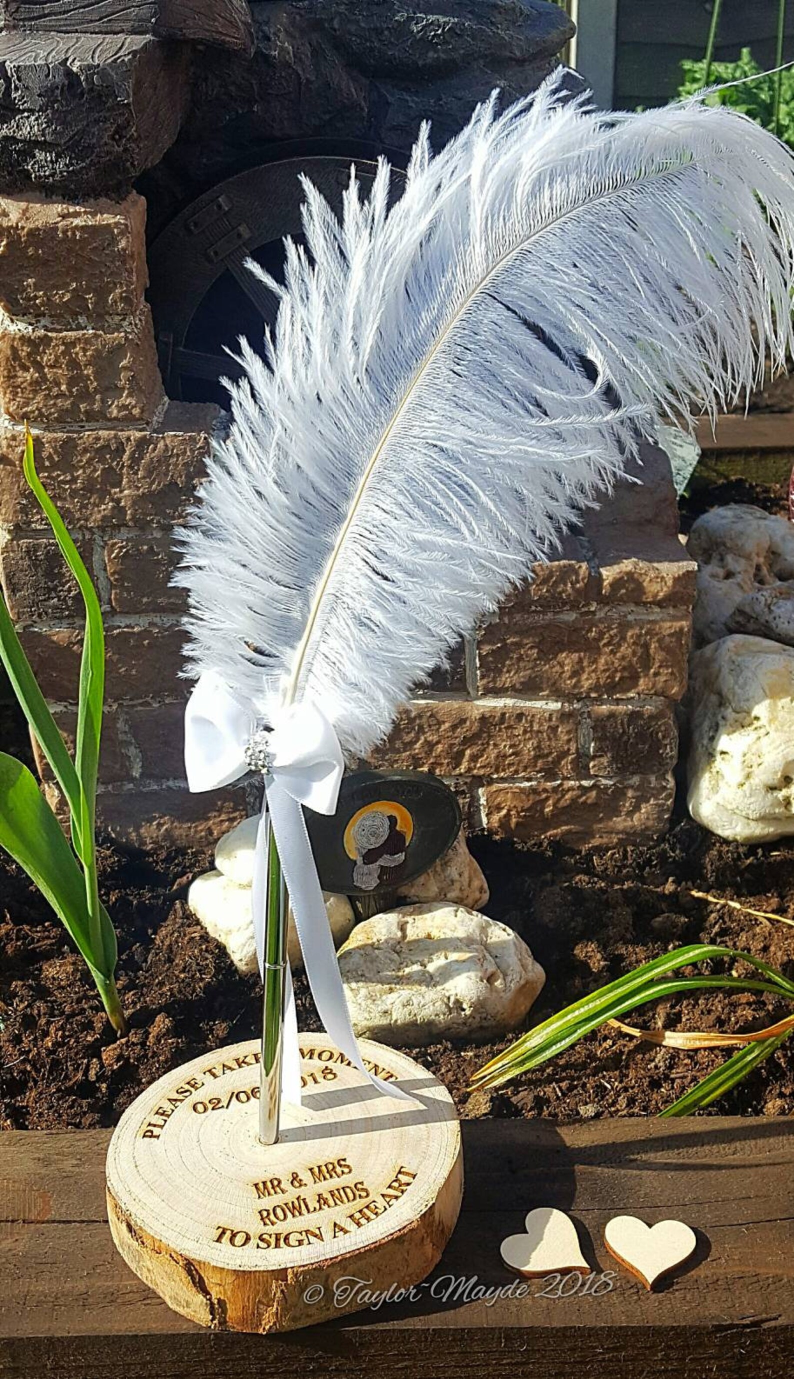 Wedding Pen & Stand, Signing Register, Personalised Guest Signing Book ...