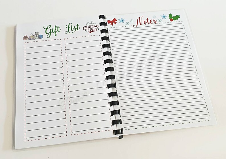 Christmas Planner Xmas Organiser Gift List Food Planner - Etsy