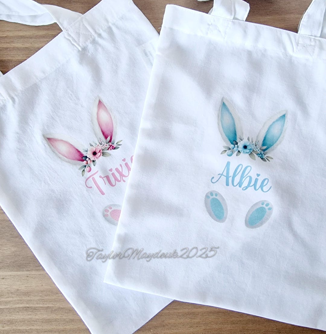 Easter Egg Hunt Bags, Easter Bunny, Personalised Easter Bags, Custom ...