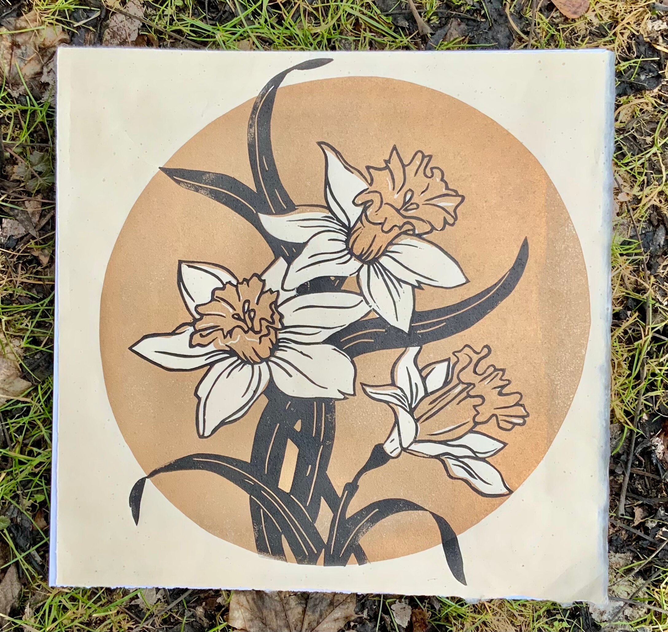 Full Moon Flower March Daffodil Print - Etsy