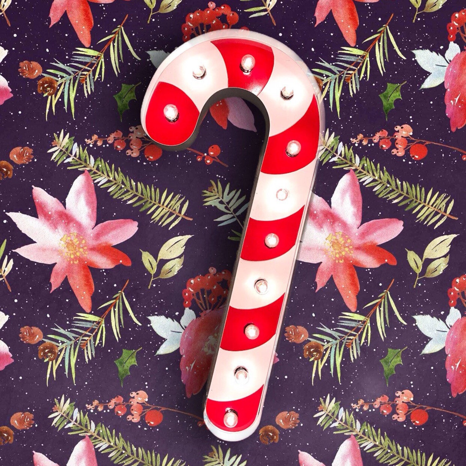 Candy Cane Marquee Light up Sign - Etsy