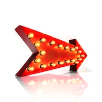 LED Light up Arrow Sign - Custom Metal Marquee Directional Sign ...