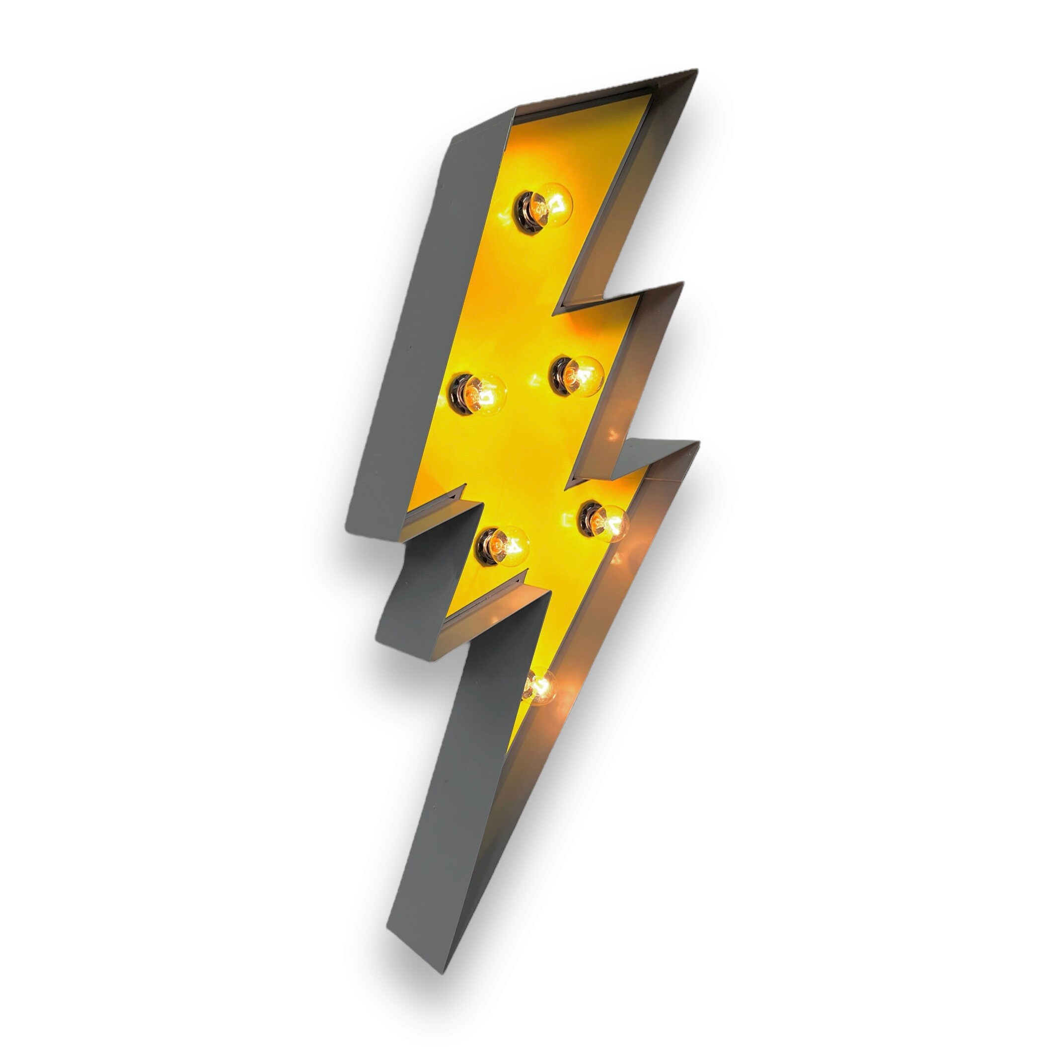 Lightning Bolt Marquee Light up Sign Yellow - Etsy Canada