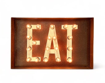 Custom Signs, Restaurant Sign, Eat Sign, Cafe Sign, Lighted Metal ...