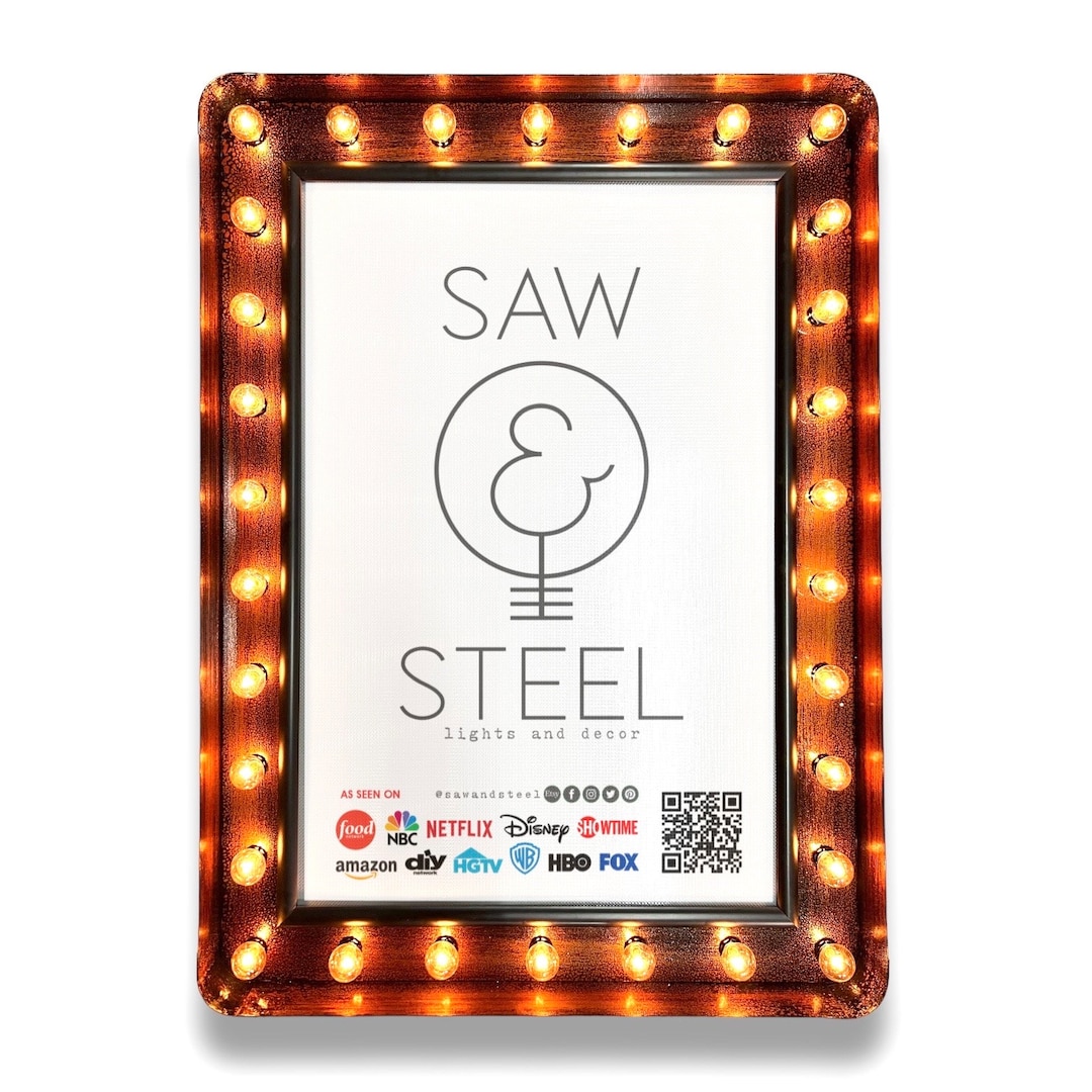 Marquee Poster Display With Snap Frame With Curved Edges: Distressed ...