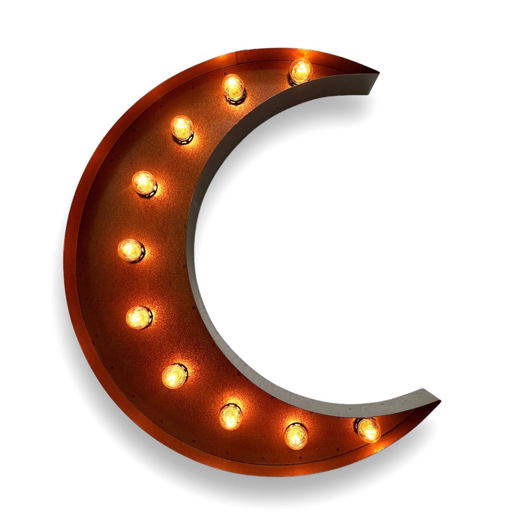 Crescent Moon Marquee Light up Sign - Etsy