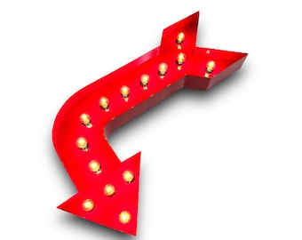 Arrow Marquee Sign Light Store Front Business Display Retro Curved ...