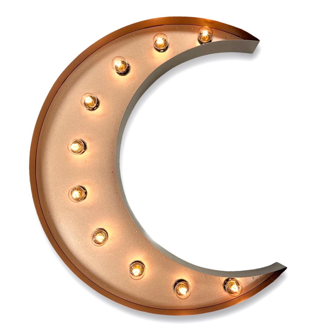 Crescent Moon Marquee Light up Sign - Etsy