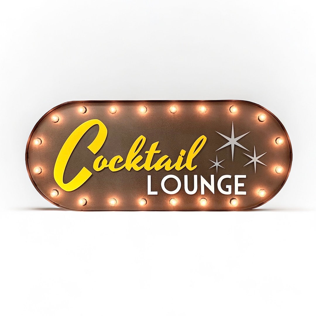 Cocktail Marquee Sign, Customizable Light up Sign - Etsy