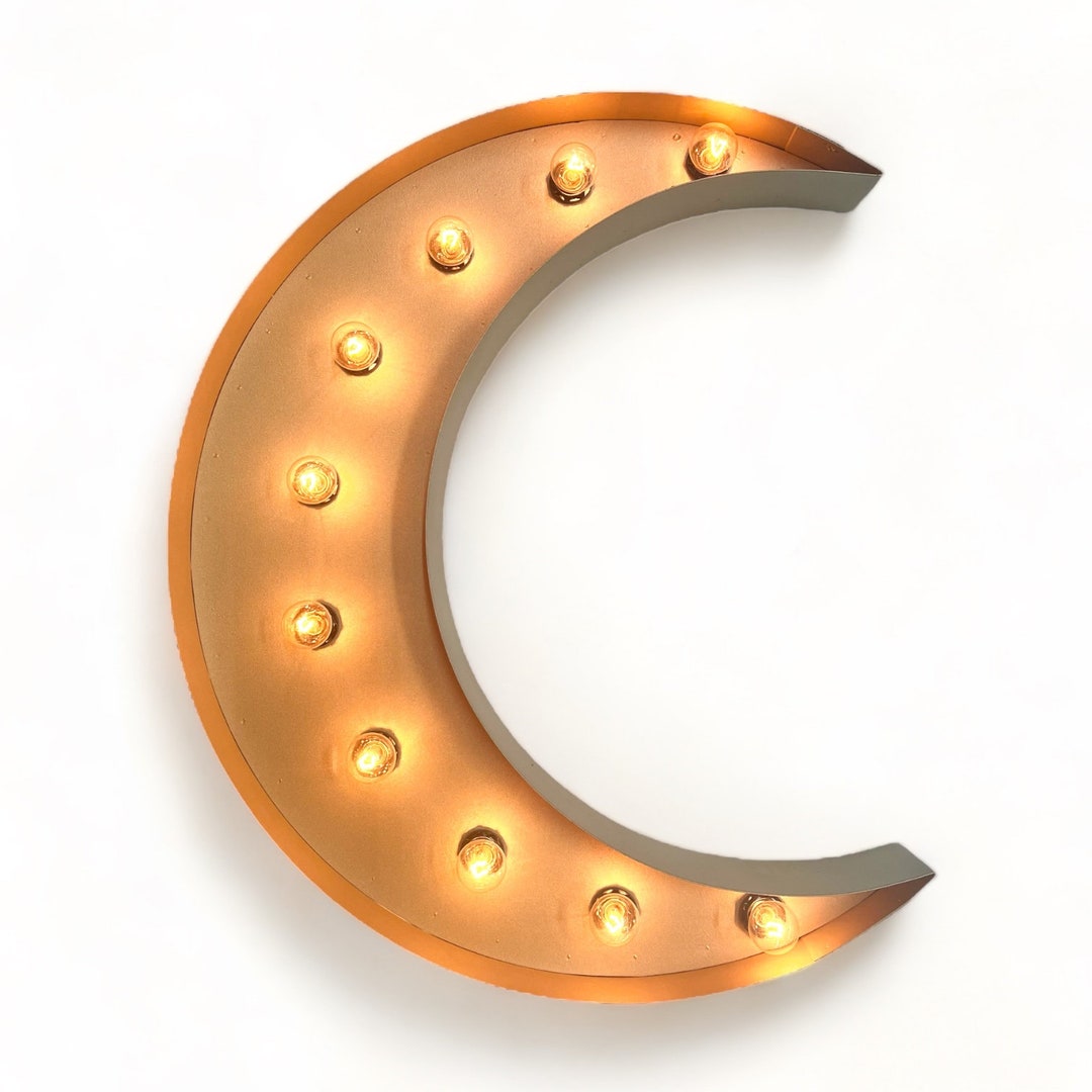 Crescent Moon Marquee, Light up Sign - Etsy