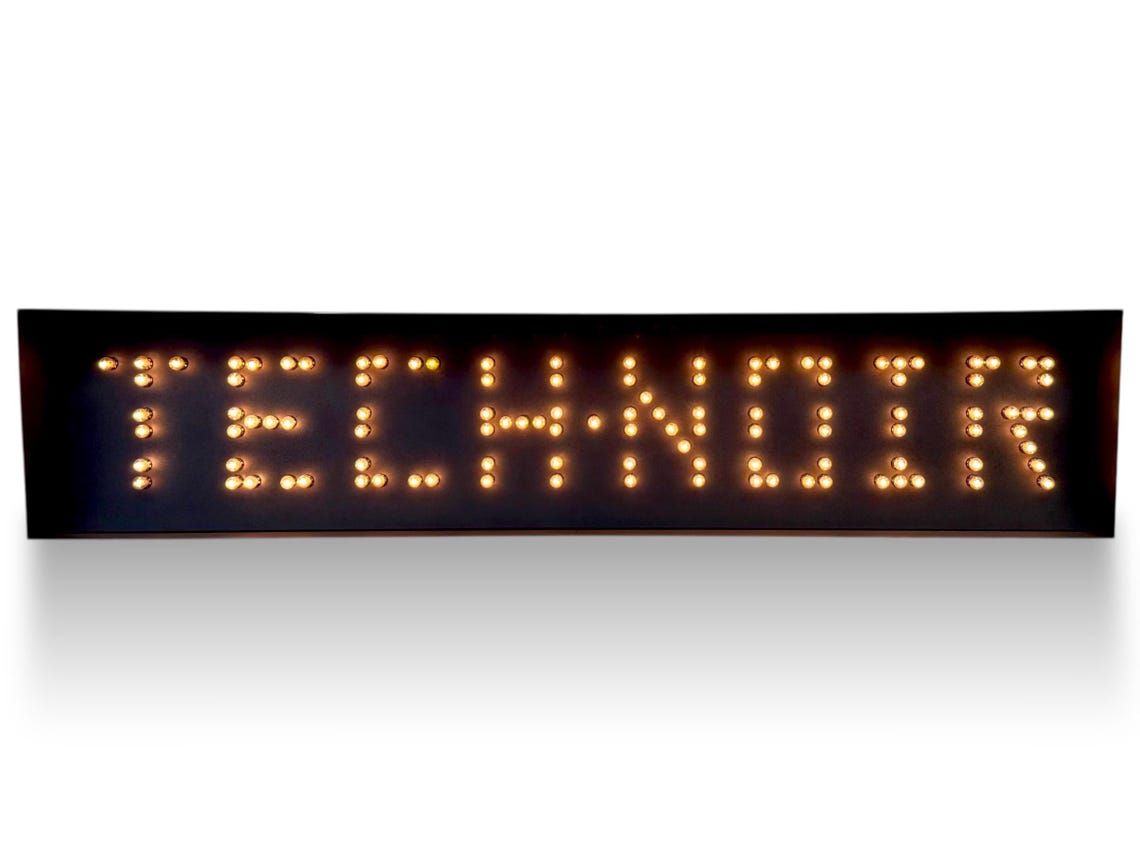 Technoir Marquee Sign: Steel Light-up Wall Decor - Etsy