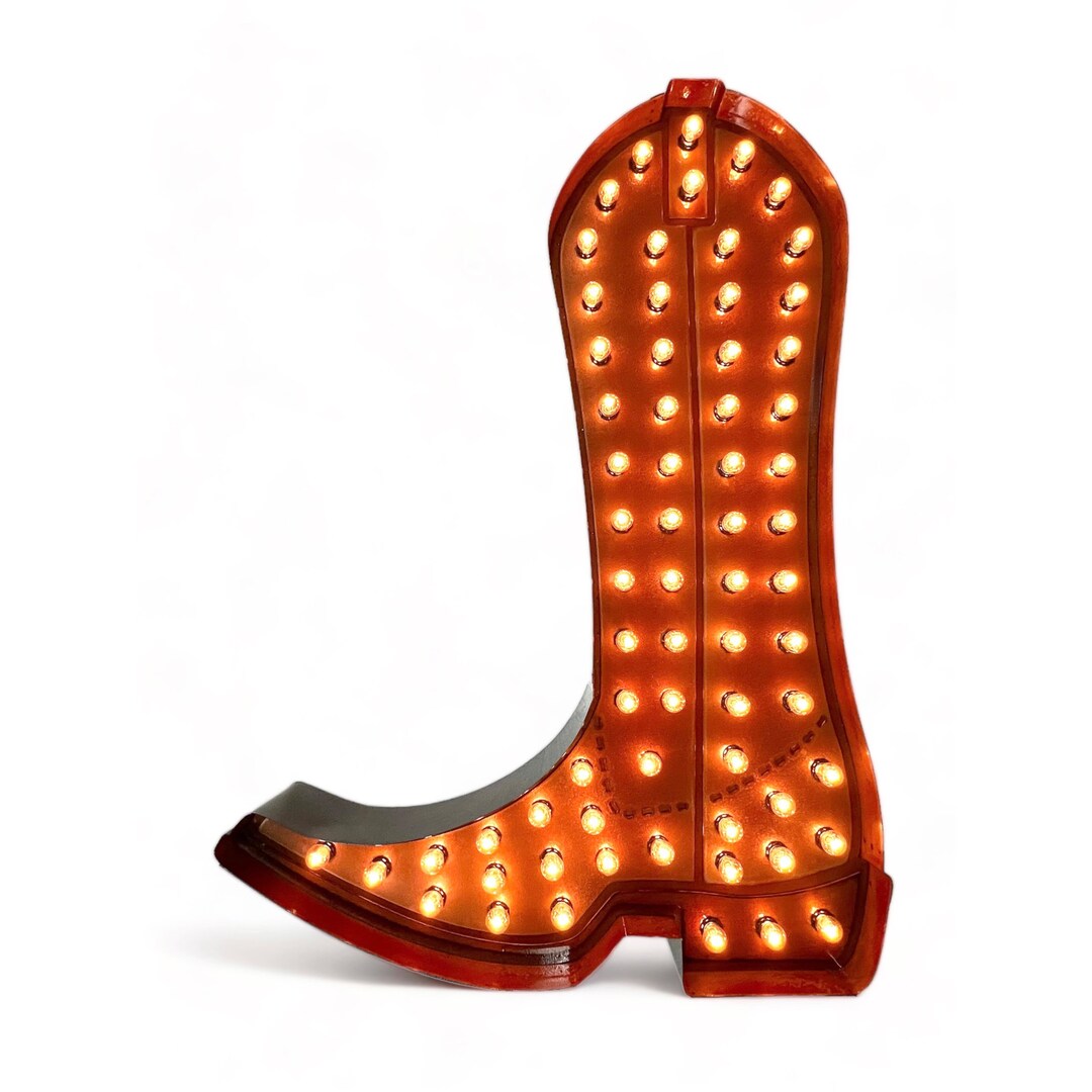 Cowboy Boot Marquee: 48" Brown Patina Steel Light-up Sign - Etsy