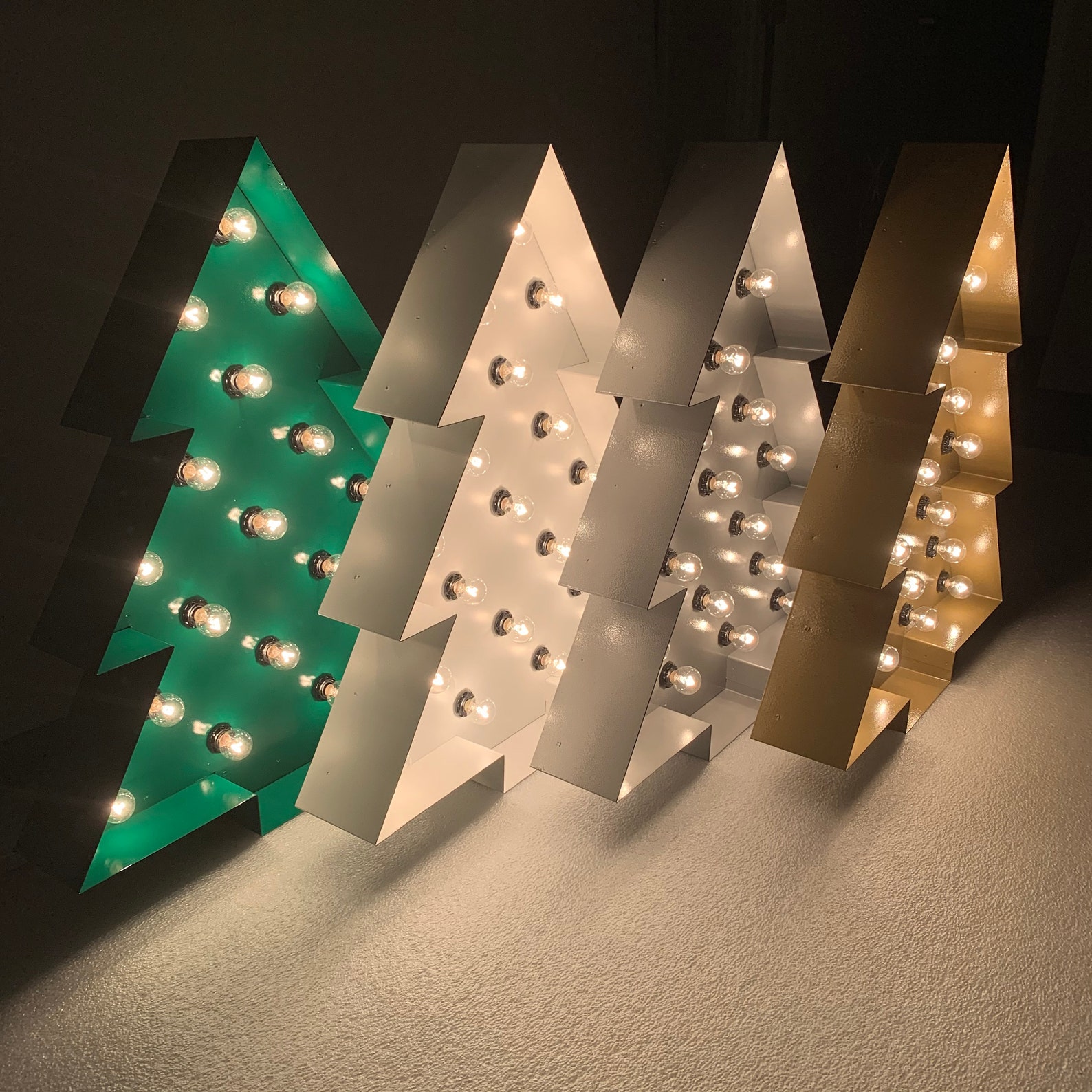 Christmas Tree Marquee 24 Light up Sign | Etsy