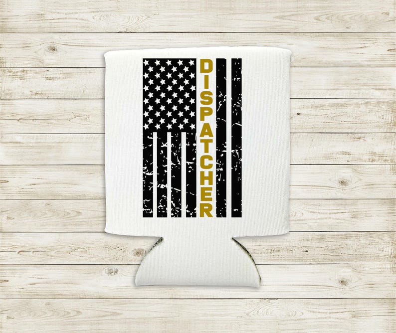 Custom Dispatcher Thin Yellow Line Flag Can Coolie - Telecommunicators ...