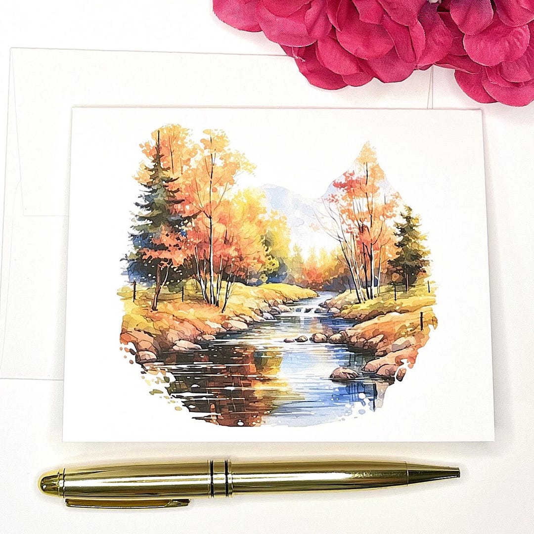 Notecard Set, Autumn Note Cards, Fall Stationery, Fall Watercolor Cards ...