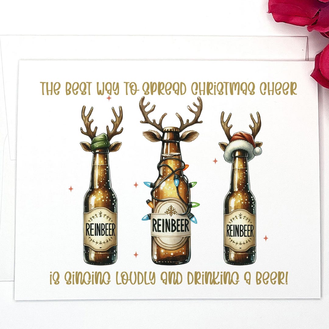 Christmas Card for Beer Lover, Adult Christmas Card, Spreading ...