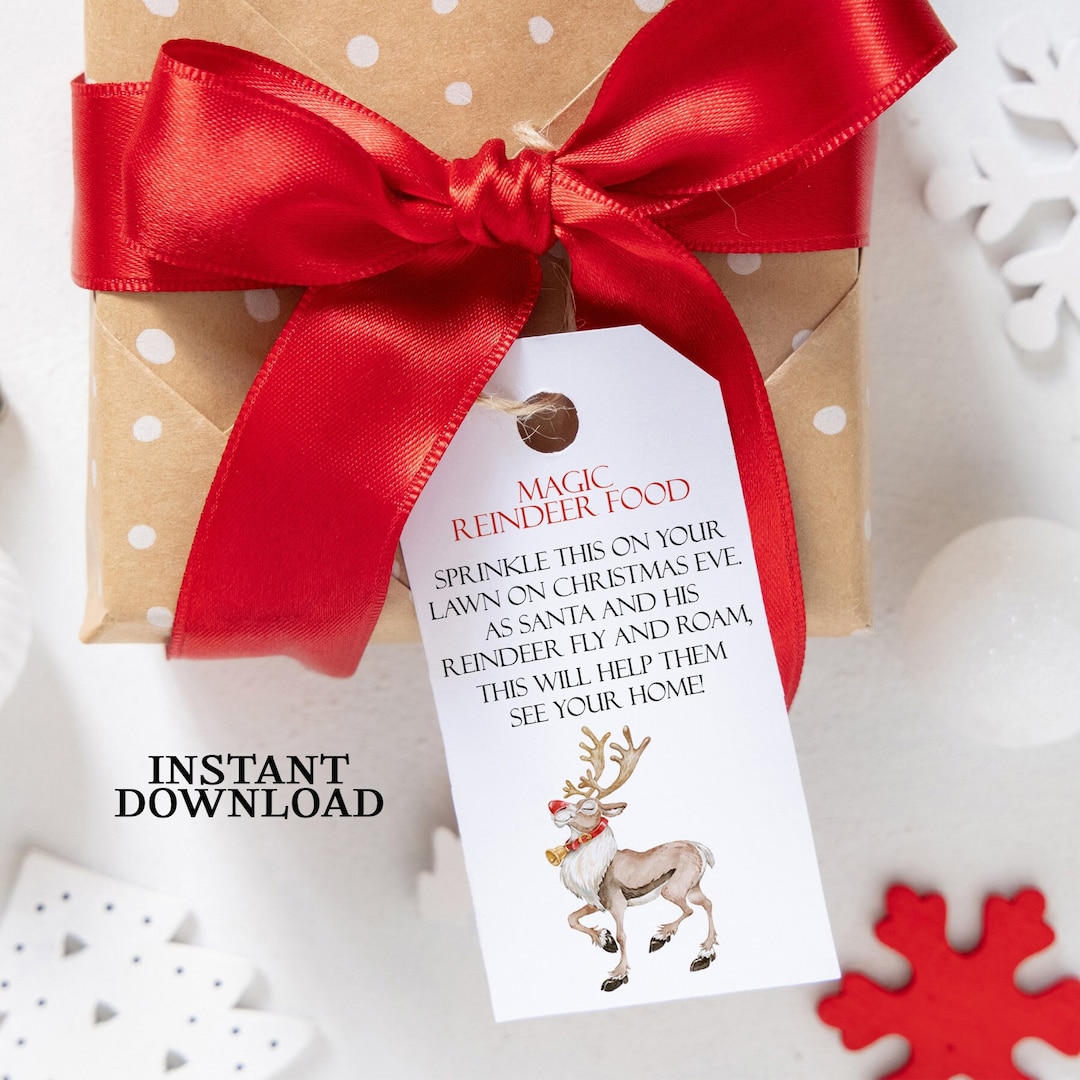 PRINTABLE Magic Reindeer Food Tags - Etsy