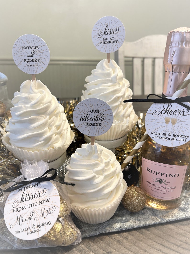 Cheers New Years Eve Wedding Champagne Tag, Favor Tag, Bottle Tag, NYE ...