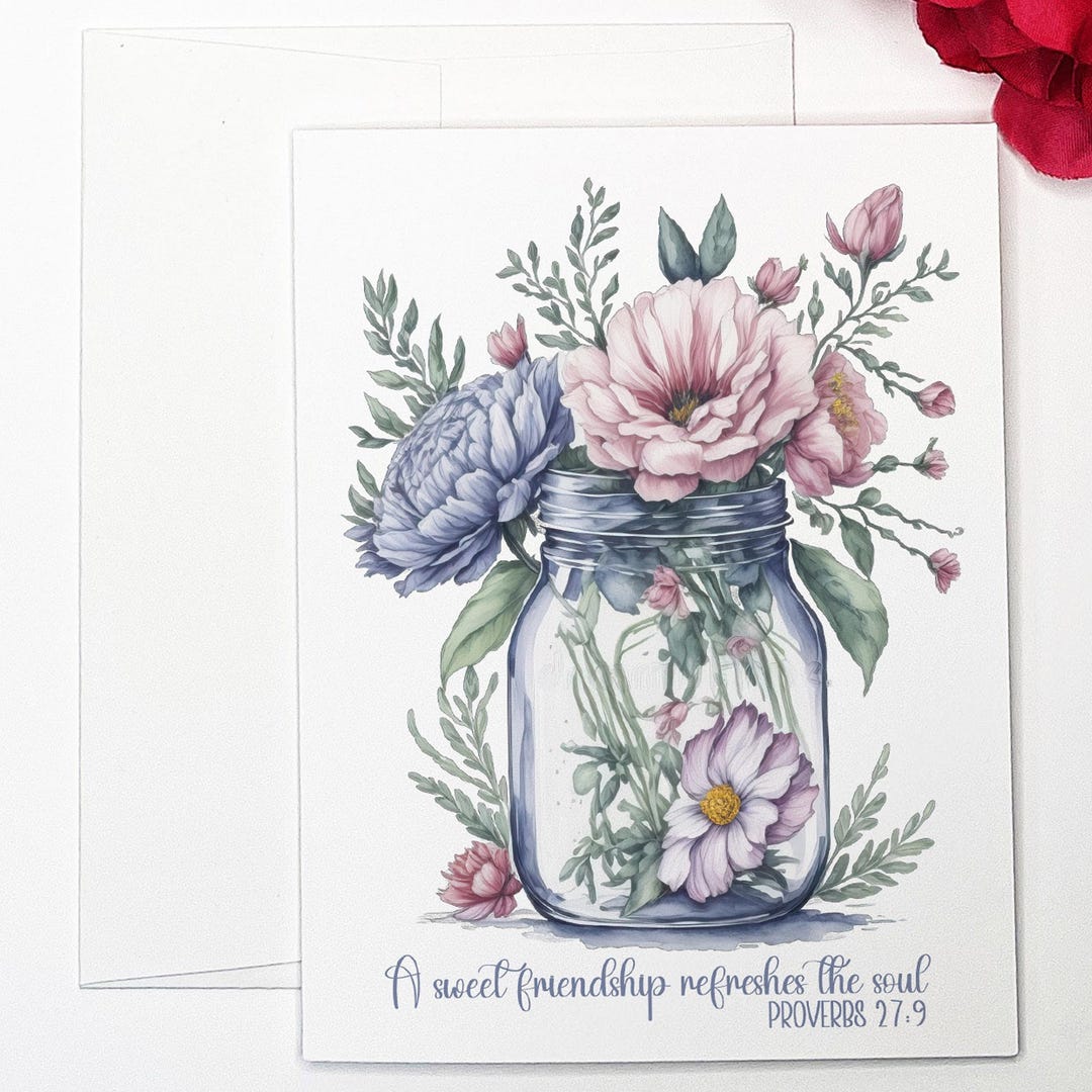 Christian Note Cards, Scripture Note Cards, A Sweet Friendship ...