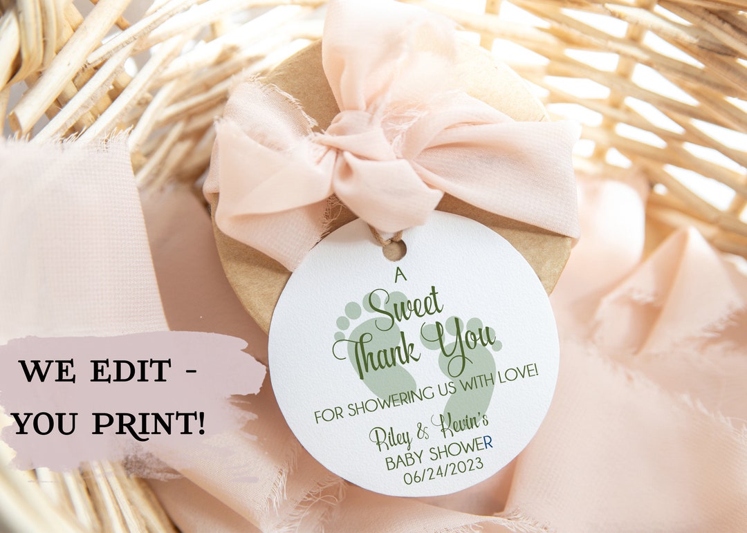 PRINTABLE A Sweet Thank You Baby Shower Favor Tags, Gender Neutral ...