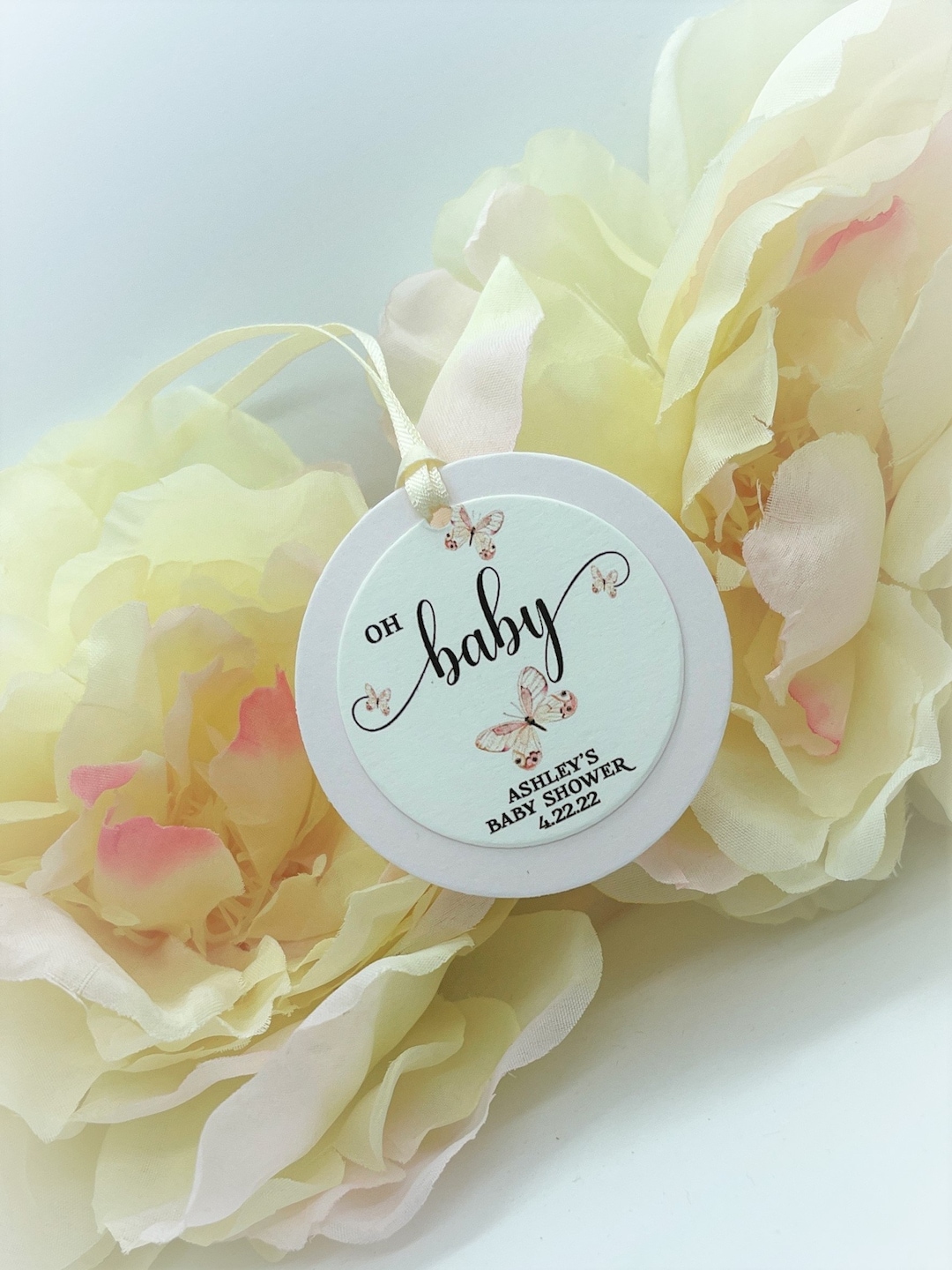 Oh Baby Favor Tags, Baby Shower Favor Tags, Butterfly, 2 Inch Tags - Etsy