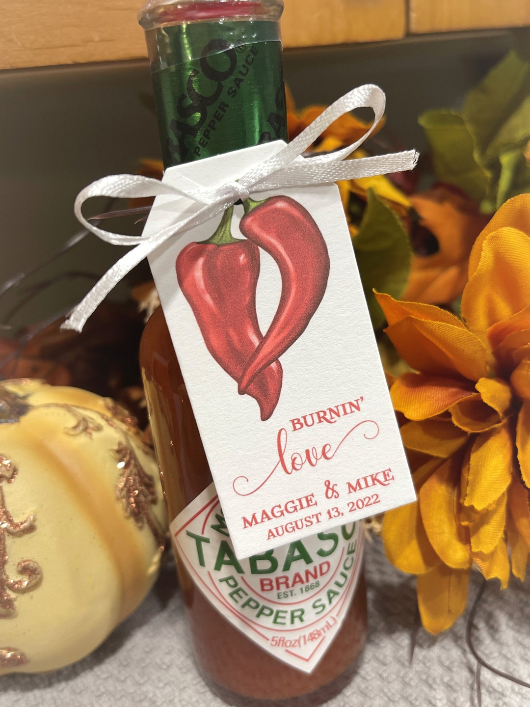 Hot Sauce Wedding Favor Tag, Our Love is Spicy, Love and Hot Sauce ...