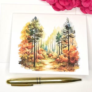 Notecard Set, Autumn Note Cards, Fall Stationery, Fall Watercolor Cards ...