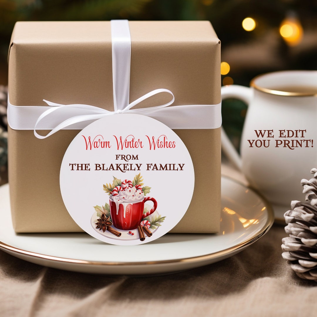 PRINTABLE Christmas Gift Tags, Warm Winter Wishes, Hot Cocoa Tag ...