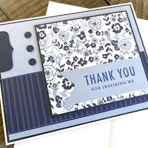 Handmade Greeting Card Thank You for Inspiring Me Cards for Men Cards ...