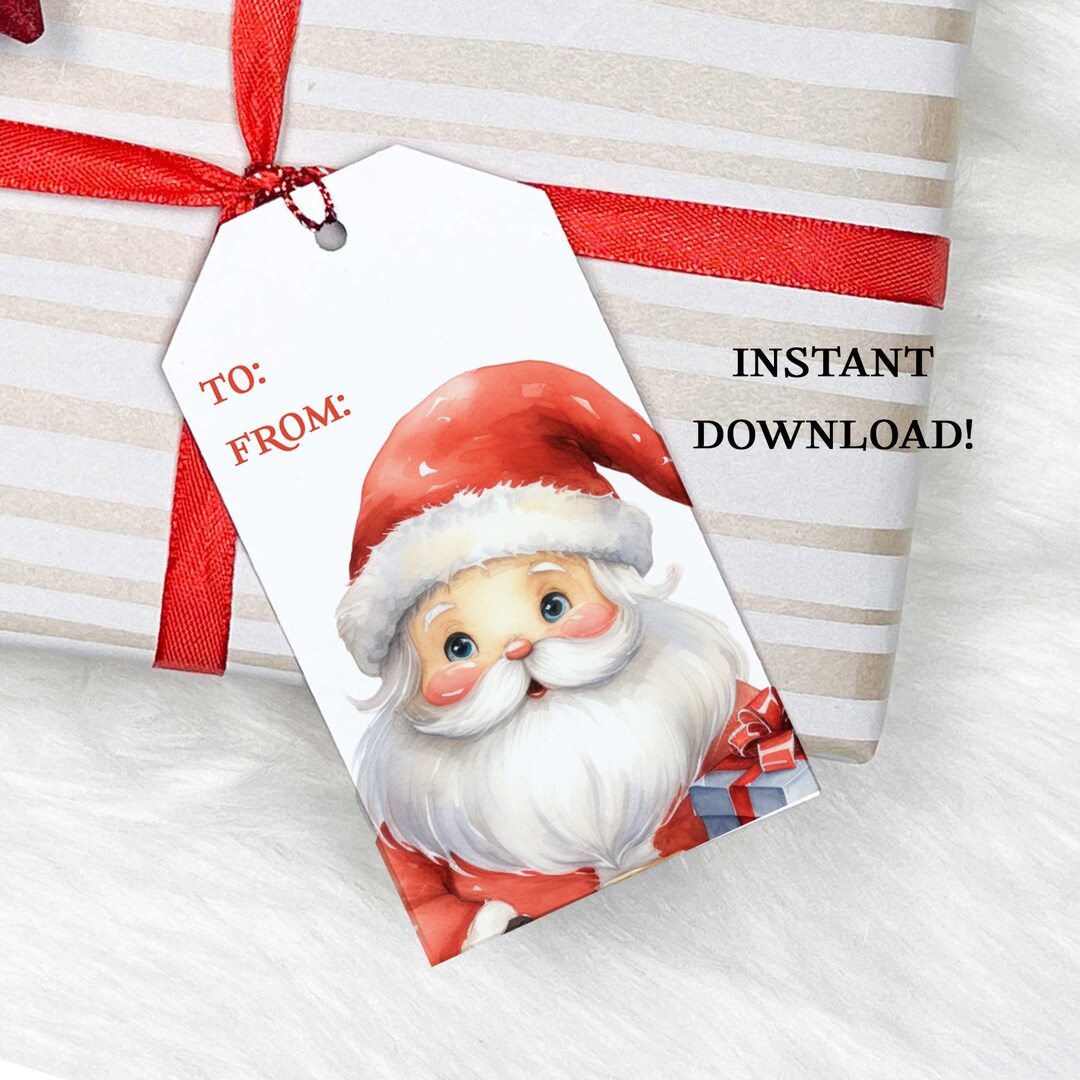 Printable Santa Gift Tags: Christmas to From Tags (digital Download) - Etsy
