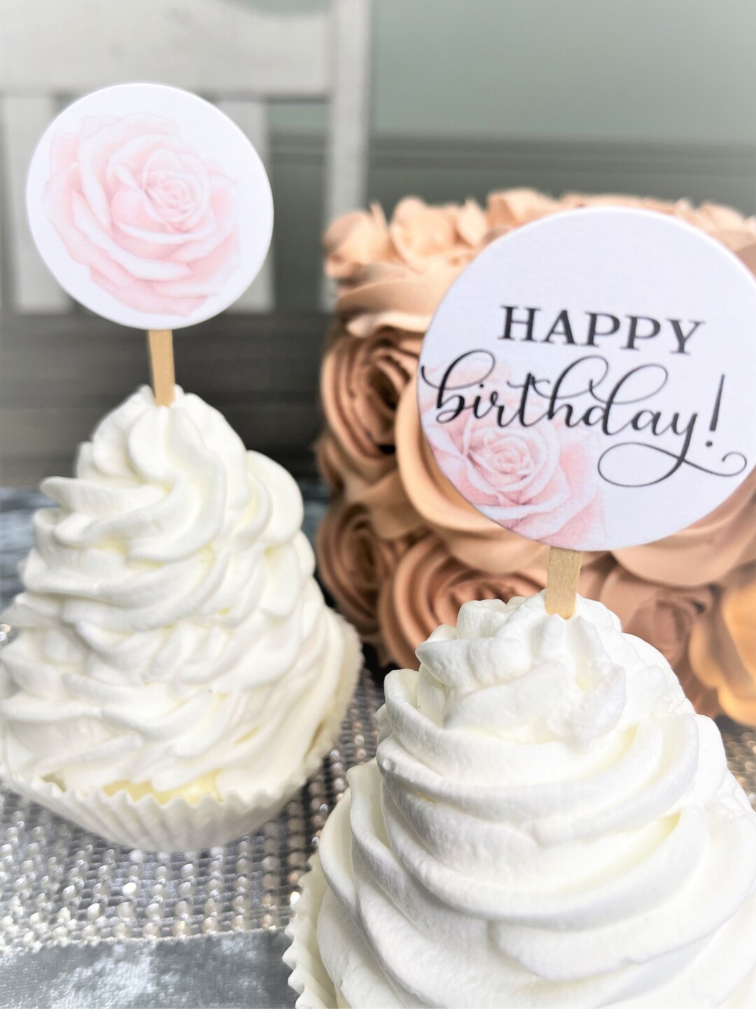 1 Dozen Birthday Cupcake Toppers, Birthday for Women, Dessert Buffet - Etsy