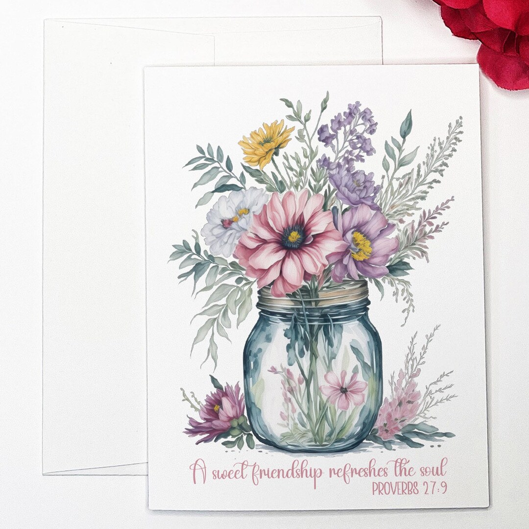 Christian Note Cards, Scripture Note Cards, A Sweet Friendship ...