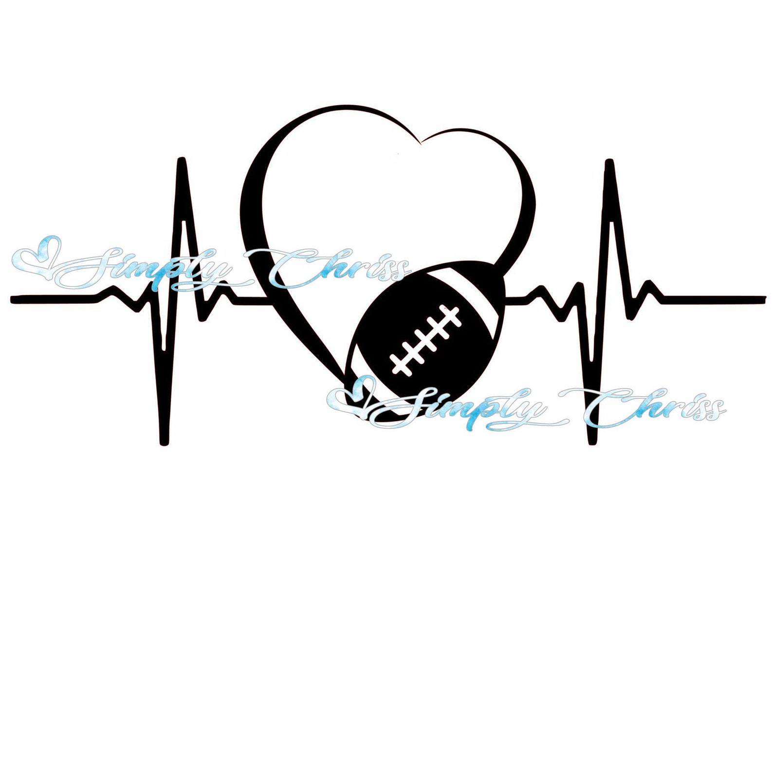 Football Heartbeat. Football Heart EKG Football SVG | | Game Day Svg ...