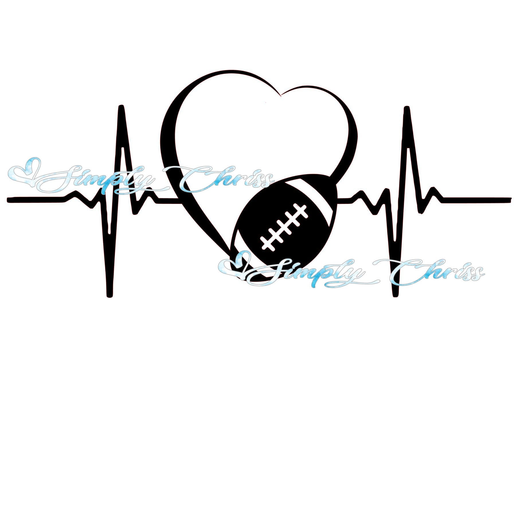Football Heartbeat. Football Heart EKG Football SVG | | Game Day Svg ...