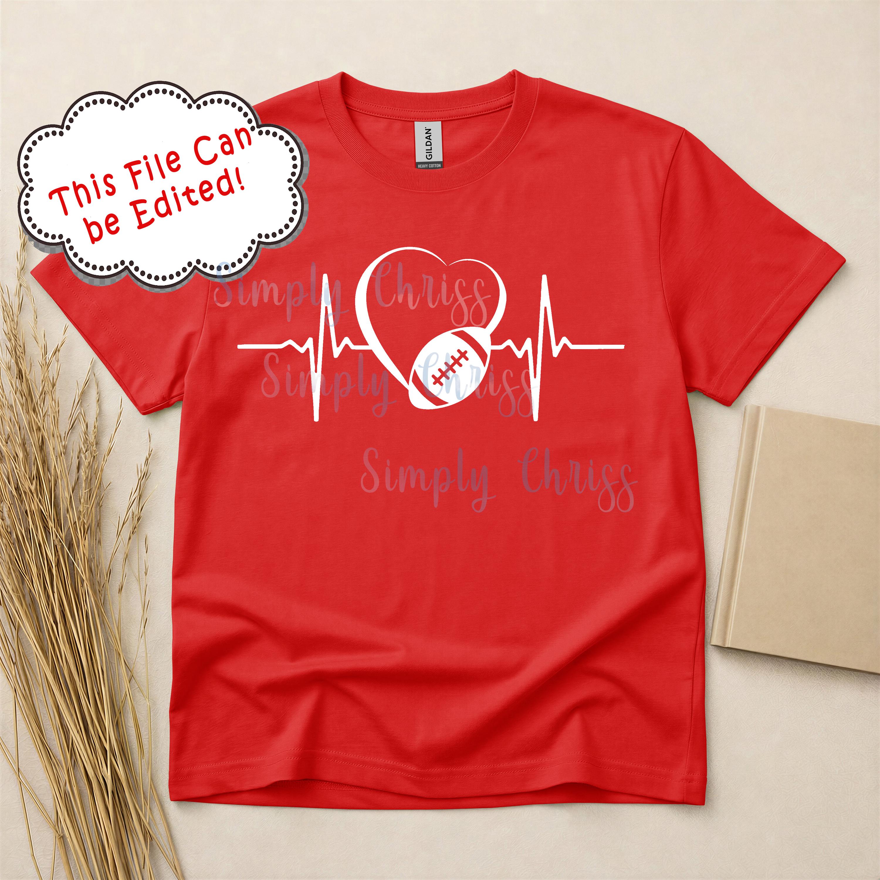 Football Life Heartbeat. Football Heart EKG Football SVG | | Game Day ...