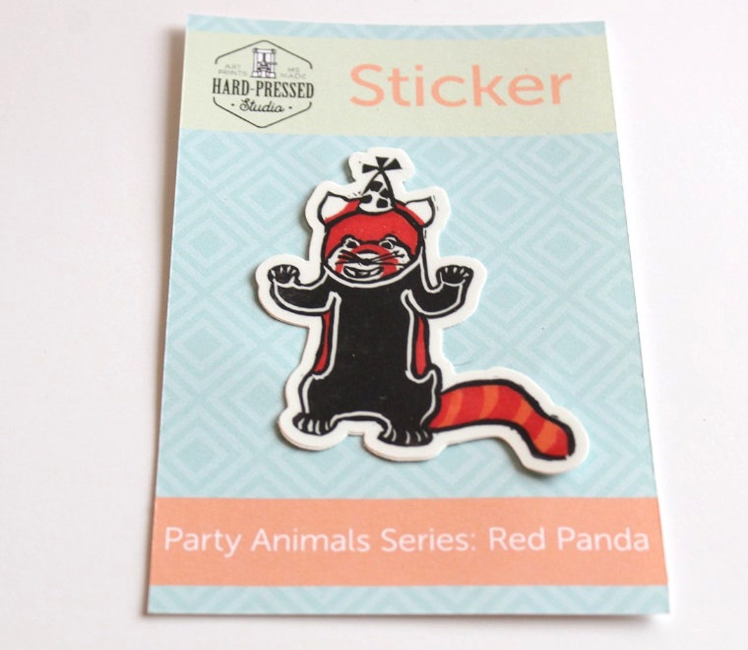 Red Panda Die Cut Sticker Party Animal Series - Etsy