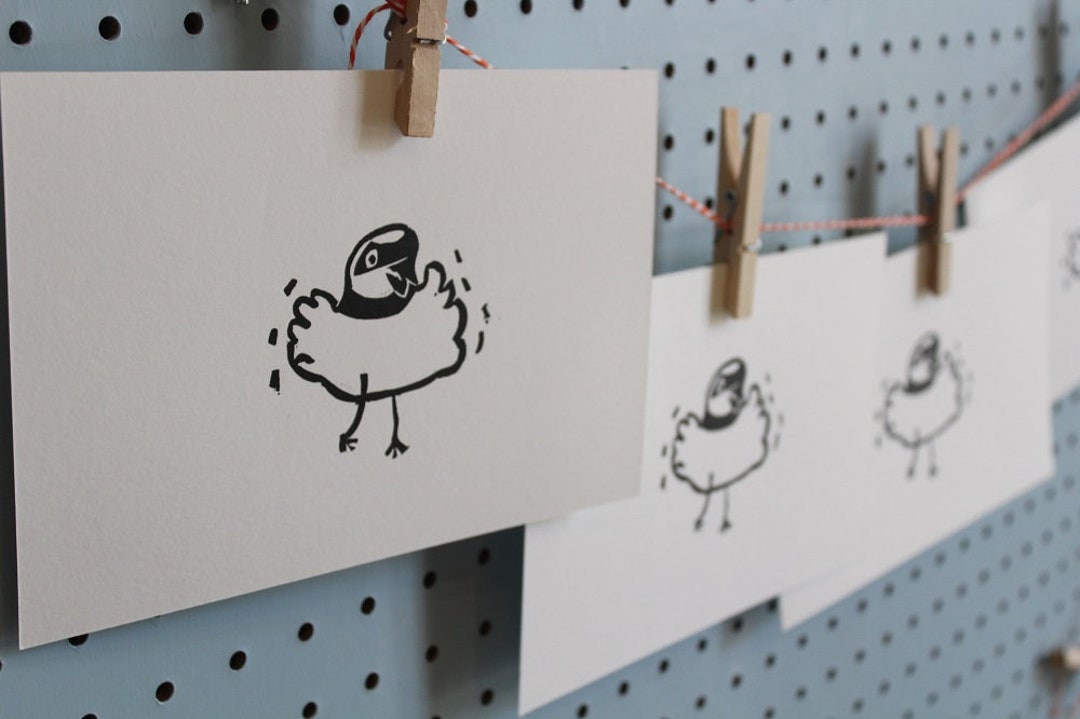 Dancing Bird Original Linoleum Block Print - Etsy