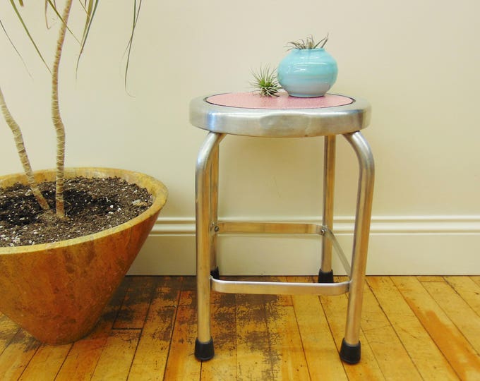 Vintage Mid Century Step Stool Pink Aluminum MCM 50's - Etsy