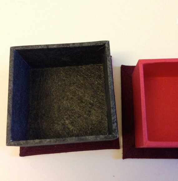 Small Red Box Black and Red Ring Box Mini Box Jewelry | Etsy