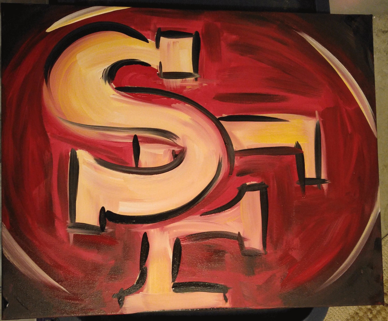 San Francisco 49ers Abstract Painting - Etsy
