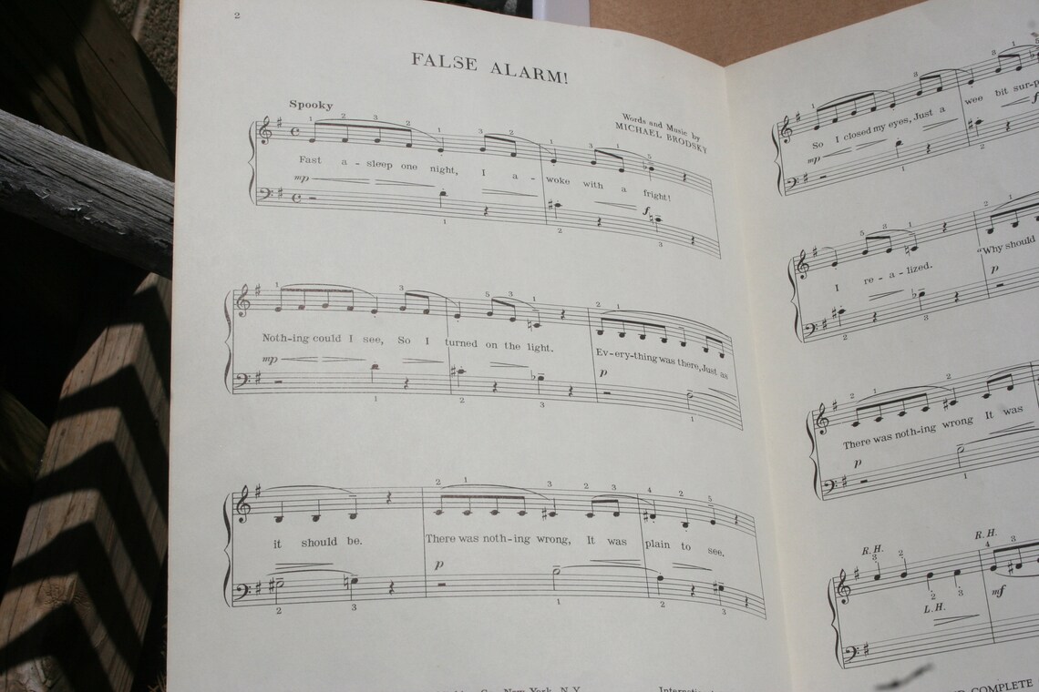 False Alarm Piano Sheet Music 1957 Piano Solo by Michael - Etsy