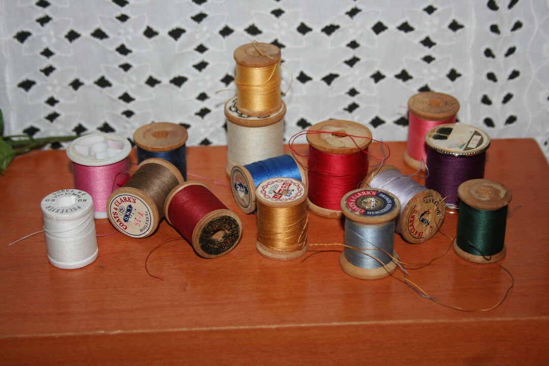 Lot of Thread, Assorted Spools of Thread, Partial Spools of Thread, 15 ...