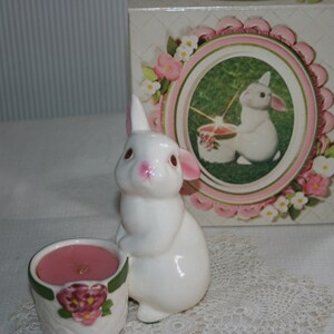 Avon Bunny Bright Candle Holder, Ceramic Fragrance Candle Holder, Avon ...