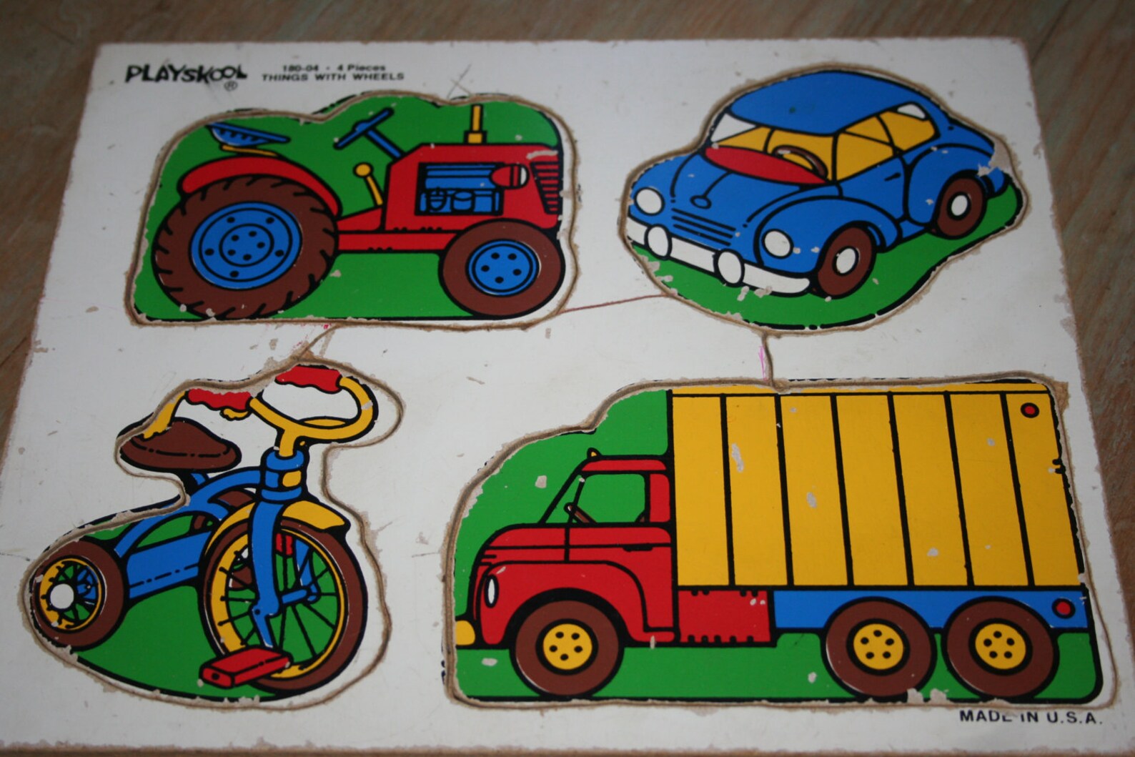 Playskool Puzzle Things With Wheels Vintage Wood Puzzle - Etsy